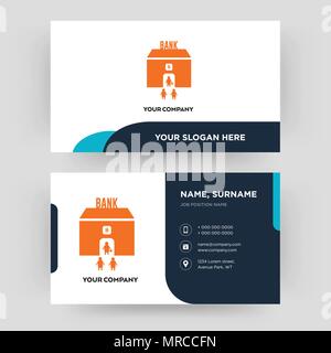 bank branch, business card design template, Visiting for your company ...