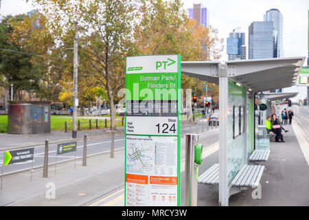 Melbourne tram stop at Batman park Flinders street ,Melbourne city ...