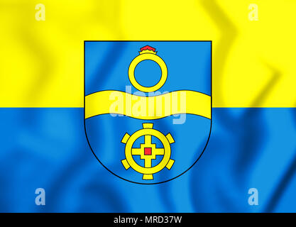 3D Flag of Muhlacker (Baden-Wurttemberg), Germany. 3D Illustration ...