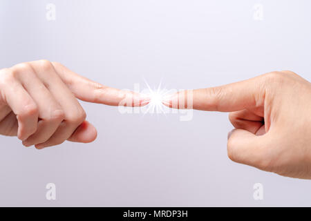 Two hands, almost touching each other Stock Photo - Alamy