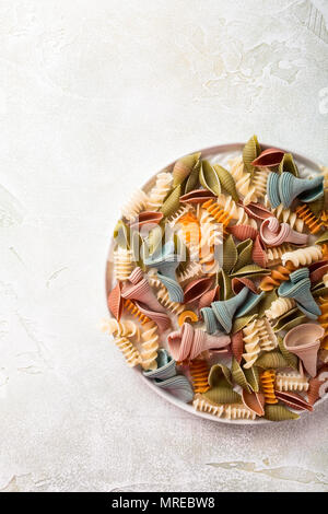 raw spelt flour assorted colorful pasta Stock Photo - Alamy