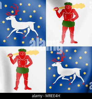 3D Flag of Norrbotten County Stock Photo - Alamy