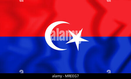 3D Flag of Pontian District (Johor), Malaysia. 3D Illustration Stock ...