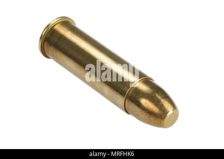 8mm revolver cartridge isolated on white Stock Photo - Alamy