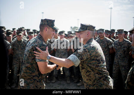 Colonel Sean M. Salene, right, the commanding officer of Special ...