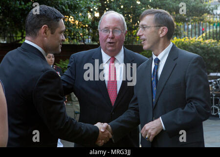 Secretary of the Navy the Honorable Sean J. Stackley, left, speaks to ...