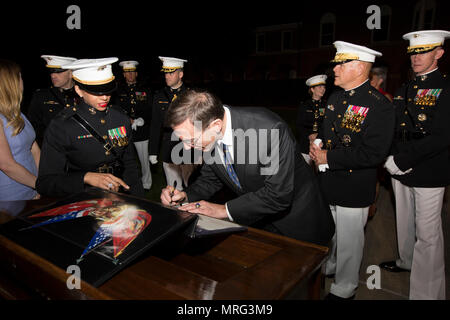Secretary of the Navy the Honorable Sean J. Stackley, left, speaks to ...