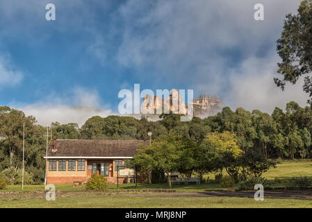 UNDERBERG, SOUTH AFRICA - MARCH 26, 2018: A farm landscape with houses ...