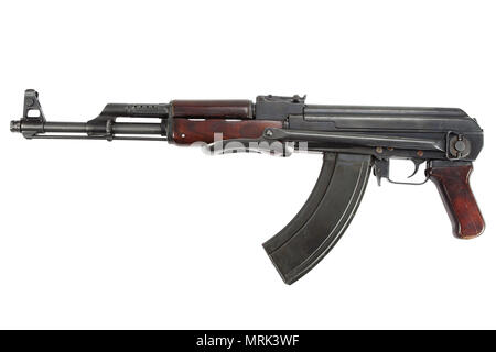 First model AK - 47 assault rifle with bayonet isolated on white Stock ...