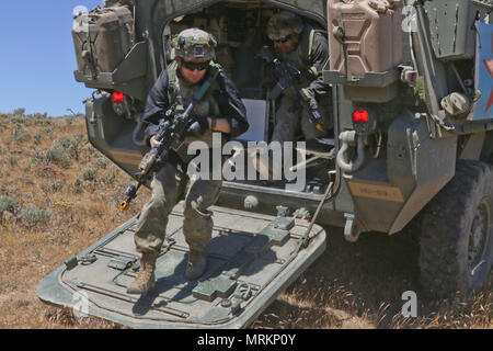 Soldiers dismount from a Stryker vehicle Stock Photo - Alamy