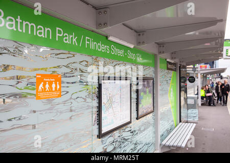 Melbourne tram at Batman park tram stop,Melbourne city centre,Victoria ...
