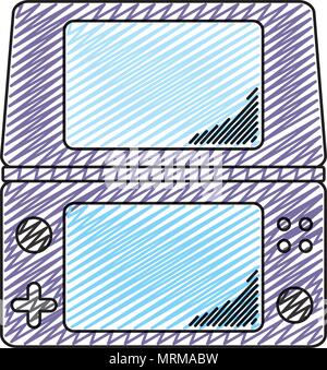 doodle electronic videogame console with simulator buttons Stock Vector ...