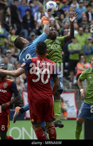 SEATTLE, WA - MAY 30: Seattle Sounders midfielder Kelyn Rowe (22) in ...