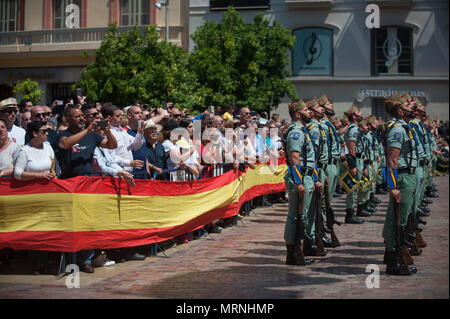Spanish flag of the legionnaires Stock Photo - Alamy