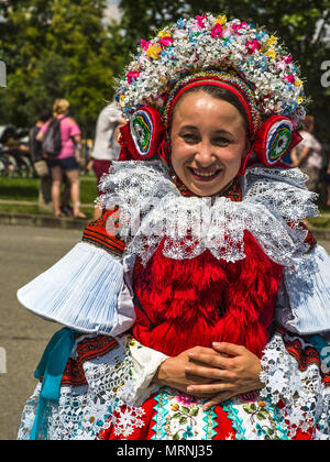 Southern Moravia, Czech Republic costume couple wearing folk costumes ...