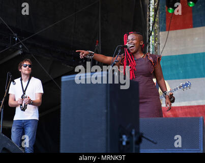 South African band Freshlyground performing on stage at Pritzker ...