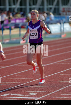 Loughborough, England, 20th, May, 2018. Emily Moyes competing in the ...