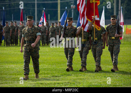 Col. Scott E. Conway, center, commanding officer, Headquarters and ...