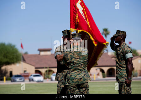 U.S. Marine Corps Col. Ricardo Miagany, incoming commanding officer ...