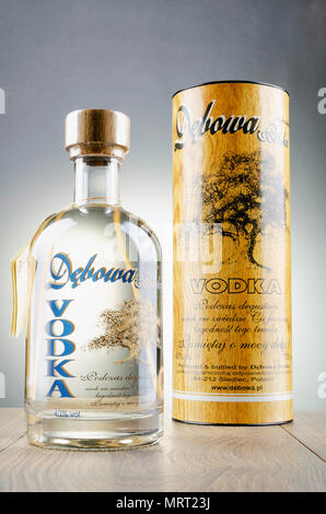 Debowa vodka with wooden handle isolated on white background Stock ...