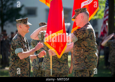 Major General Niel Nelson, the off-going commander of Marine Forces ...