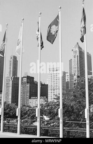 Chicago skyline and buildings, 1980 Stock Photo - Alamy