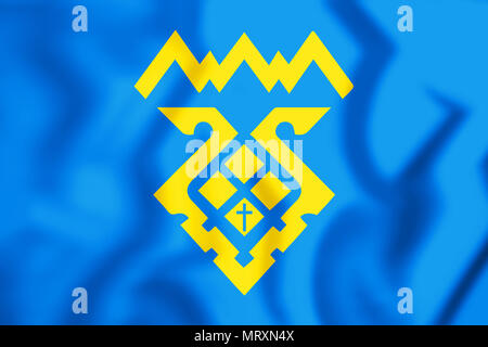 3D Flag of Tolyatti (Samara Oblast), Russia. 3D Illustration Stock ...