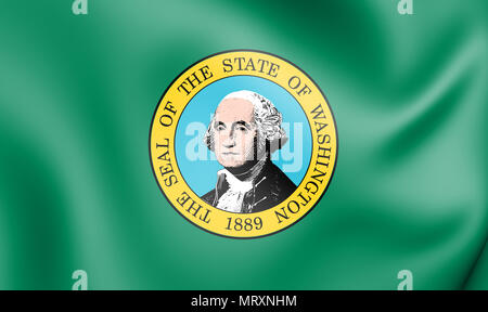 3D Flag of Washington State, USA. 3D Illustration Stock Photo - Alamy