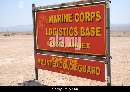 Entrance into Marine Corps Logistics Base where sections of MCS arrived ...