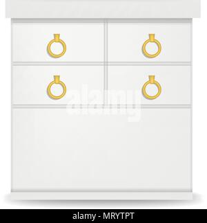 White drawer mockup. Realistic illustration of white drawer vector ...
