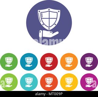 Lock medieval icons color set vector for any web design on white ...