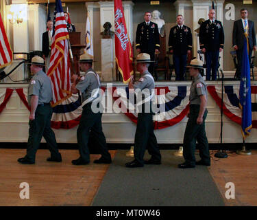 Col. Christopher Barron and Scott Acone stand with Brig. Gen. William ...