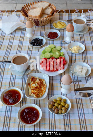 Traditional Turkish Cypriot breakfast served at the Revakli Ev Guest ...