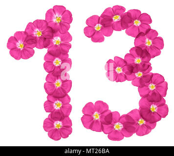 Number 13 on a pink red front door London, England Stock Photo ...