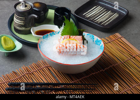 Salmon Toro , Fish belly Japanese sashimi Food Stock Photo - Alamy