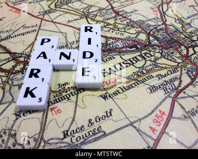 Road Map of Salisbury, England Stock Photo - Alamy