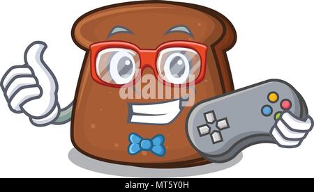 Gamer slice bread cartoon character Stock Vector Image & Art - Alamy