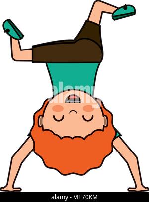 sketch of cartoon boy upside down over white background, vector ...