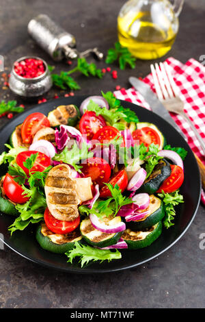Grilled vegetables plate eggplant, tomato, pepper, zucchini, potato ...