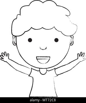 cartoon excited boy Stock Vector Art & Illustration, Vector Image ...