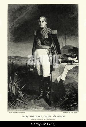The General Horace Sebastiani, French minister (1771-1851) directing ...
