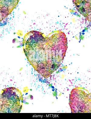 Seamless background image colorful watercolor texture botanic flower ...