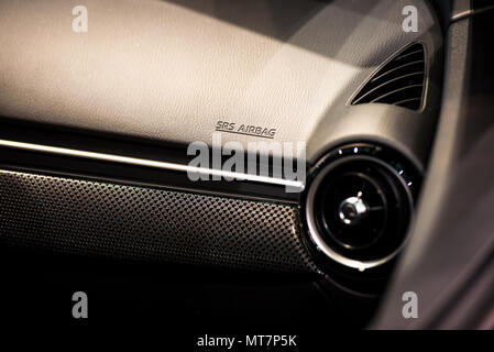 SRS Airbag passenger safety system on a dashboard in modern car Stock ...