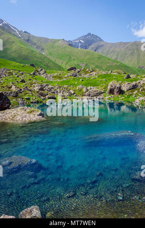 Blue Lake in Roshka - Chauki mountain valley, Georgia Stock Photo - Alamy