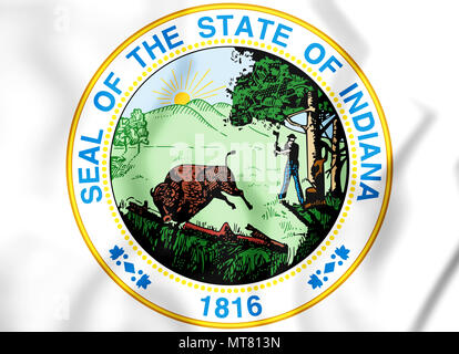3D State Seal of Indiana, USA. 3D Illustration Stock Photo - Alamy