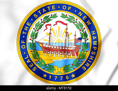 3D State Seal of New Hampshire, USA. 3D Illustration Stock Photo - Alamy