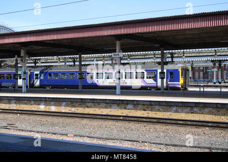 A Northern rail class 155 sprinter train arrives at Hammerton station ...