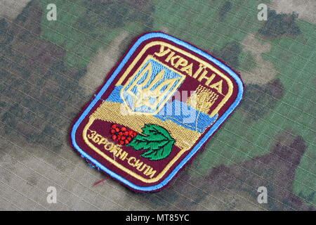KYIV, UKRAINE - July, 16, 2015. Ukraine Border Guard uniform badge ...