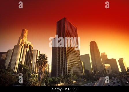 1990 HISTORICAL DOWNTOWN SKYLINE LOS ANGELES CALIFORNIA USA Stock Photo ...