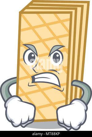 Angry waffle character cartoon design vector illustration Stock Vector ...